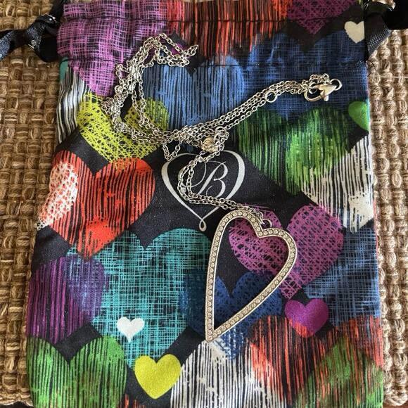 Brighton | Jewelry | Brighton Heart Shaped Rhinestone Necklace | Poshmark